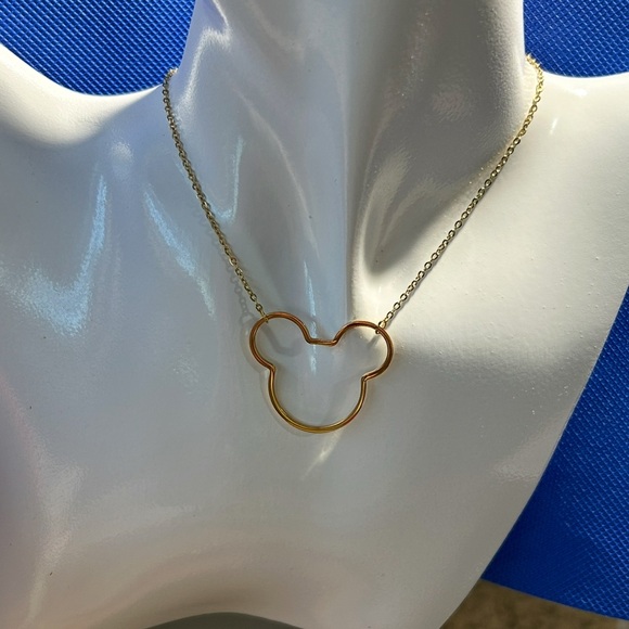 Jewelry | Gold Mickey Mouse Pendant Necklace | Poshmark